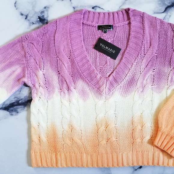 Blue Blush | Sweaters | New Blue Blush Cropped Cable Knit Sweater ...